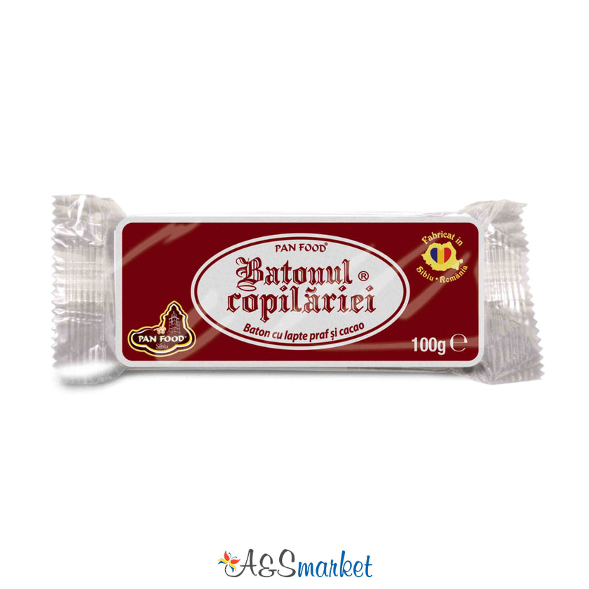 Batonul copilăriei cu lapte praf și cacao - Pan Food - 100g - A&S Market